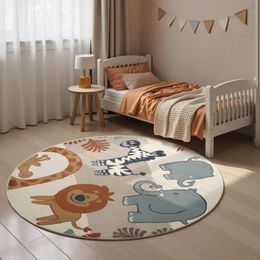 Hanse Home Kinderteppich &raquo;Savanna&laquo; rund 10 mm H&ouml;he Pflegeleicht, Weich, Kinderzimmer, Spielteppich, Spielunterlage Polypropylen