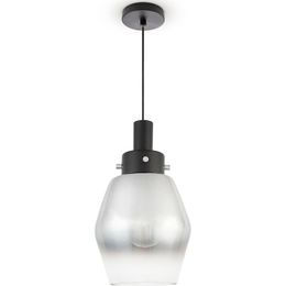 Paco Home Pendelleuchte &raquo;DORA&laquo; E27 H&auml;ngelampe Pendelleuche Glas Esstisch Industriell Vintage E27 Modern schwarz