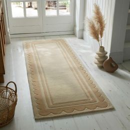 FLAIR RUGS L&auml;ufer &raquo;Lois mit Jakobsmuschelbord&uuml;re&laquo; rechteckig 10 mm H&ouml;he mit Jakobsmuschelbord&uuml;re beige Kunstfaser, Wolle