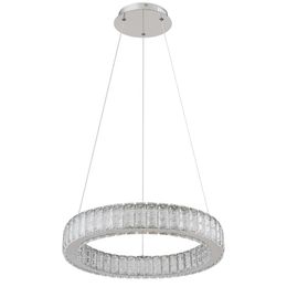 Globo LIGHTING LED-H&auml;ngeleuchte &raquo;MUCKY&laquo; LED-Modul 1 Stk. warmwei&szlig; - kaltwei&szlig; H&auml;ngelampe, Kristalle, elegante Designleuchte, Esstisch silber