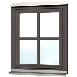 Skan Holz Fenster &raquo;Einzelfenster&laquo; f&uuml;r Carports, 69,1 x 82,1 cm grau Glas, Massivholz