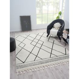 MyFlair Hochflor-Teppich &raquo;Moroccan Design, LAGERR&Auml;UMUNG!&laquo; rechteckig 24 mm H&ouml;he modern, marokkanisches Design, Rauten Muster, weich durch Hochflor grau 