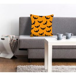 queence Dekokissen &raquo;Batman&laquo; Kissenh&uuml;lle ohne F&uuml;llung, 1 St&uuml;ck orange Polyester