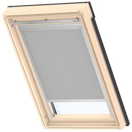 Velux Verdunklungsrollo &raquo;DBL C02 4204&laquo; verdunkelnd Verdunkelung ohne Bohren in F&uuml;hrungsschienen alufarbene F&uuml;hrungsschienen & Griffleiste grau 