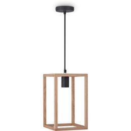 Paco Home Pendelleuchte &raquo;BJ&Ouml;RN&laquo; E27 LED Pendellampe Wohnzimmer Esszimmer Modern Holz Einflammig E27 schwarz