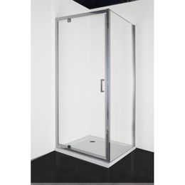 Sanotechnik Duschwand &raquo;Elite Chrom&laquo; BxH: 80 x 195 cm, Fixglaselement mit Alu-Profil in Chrom grau