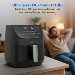 Medion Hei&szlig;luftfritteuse &raquo;MD13060&laquo; 1700 W Temperaturf&uuml;hler, DC-Motor, leiser Betrieb, PFAS-freie SP Hei&szlig;luftfritteuse