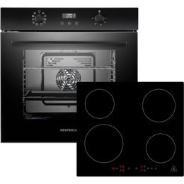 respekta Backofen-Set &raquo;ASET7004295I&laquo; mit 1-fach-Teleskopauszug Set, 2 Stk. tlg. schwarz LED Timer mit Touch Control