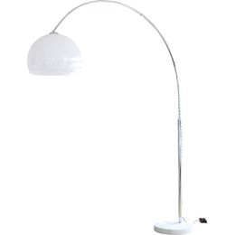 Salesfever Bogenlampe &raquo;Knud&laquo; E27 1 Stk. H&ouml;henverstellbar, mit Dimmschalter, echter Marmorfu&szlig; wei&szlig;