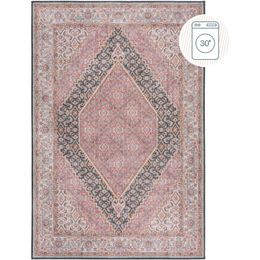 FLAIR RUGS Teppich &raquo;Briony&laquo; rechteckig 4 mm H&ouml;he Waschbarer Traditioneller Teppich rosa Polypropylen
