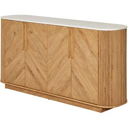 Jahnke Sideboard &raquo;ARROW SB 160&laquo; 1 Stk. tlg. Sideboard, abgerundet, Fischgr&auml;t-Muster, Breite 159,5 cm wei&szlig; Holzwerkstoff