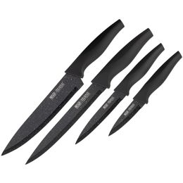 RESTO Kitchenware Messer-Set &raquo;Leo, Edelstahlmesser 4-teilig in Magnet-Geschenkbox&laquo; Kochmesser, Tranchiermesser, Universalmesser, Gem&uuml;semesser schwarz 