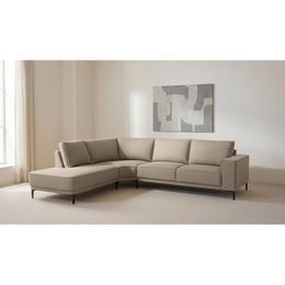 OTTO home Ecksofa &raquo;Casina&laquo; mit abgerundeter Ottomane, in einem weichen Chenille-Stoff beige 100% Polyester