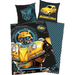 Transformers Kinderbettw&auml;sche &raquo;Bumblebee&laquo; 2 Stk. mit coolem Motiv schwarz Renforc&eacute;, Obermaterial: 100% Baumwolle