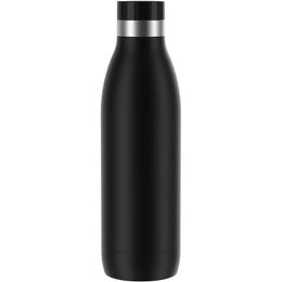 Emsa Isolierflasche &raquo;Trinkflasche Bludrop&laquo; Edelstahl, Quick-Press Deckel, 360&deg; Trinkgenuss, 12h warm/24h k&uuml;hl schwarz Edelstahl