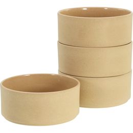 Creatable Schale &raquo;Futuro&laquo; 4 Stk. aus Steinzeug M&uuml;slischale, Salatschale, Snackschale, Dipschale, &Oslash; 14 cm beige Steinzeug