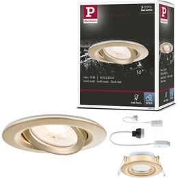 Paulmann LED Einbauleuchte &raquo;Einbauleuchte Nova Plus IP65 rund 93mm 30&deg; dimmbar Gold matt&laquo; GU 5,3 1 Stk. gold