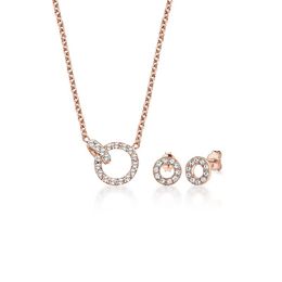 Elli Damen Schmuckset &raquo;Kreis 925 Silber, mit Kristallen von Swarovski &laquo; () rosa