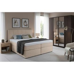 Home Affaire Boxspringbett &raquo;Leon, Doppelbett, Polsterbett, Federkernbett, Komfortbett, 160, 180 cm&laquo; inkl. 9 cm Topper, 5-Zonen-Taschen-