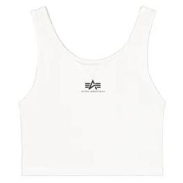 Muskelshirt Alpha Industries "Basic Crop-Tank SL Women", Damen, Gr. L, wei&szlig;, Obermaterial: 95% Baumwolle, 5% Elastan, Shirts