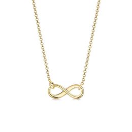 Elli Premium Damen Kette mit Anh&auml;nger &raquo;Infinity Unendlichkeit Symbol 375 Gelbgold&laquo; gold