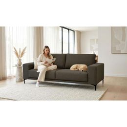 OTTO home 3-Sitzer &raquo;Xander&laquo; Breite 224 cm, Soft-Touch Chenille, schwarze Metallf&uuml;&szlig;e 90% PES, 10% NY