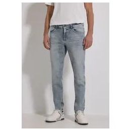 Slim-fit-Jeans Street One MEN, Damen, Gr. 38, L&auml;nge 32, light grau random wash, Jeans, 81% Baumwolle, 18% Polyester, 1% Elasthan, unifarben, lang, Jeans Slim-fit-Jeans, Middle Waist
