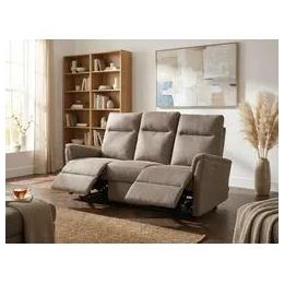 3-Sitzer Home Affaire "FINNARA, 3-Sitzer,elelektrische Relaxfunktion in 2 Sitzen, USB A/C", taupe, B:180cm H:103cm T:88cm, 100% POLYESTER, Sofas, Liegefunktion 105-135, Federkern
