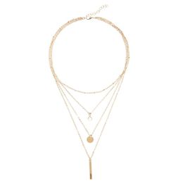 Lascana Damen Lascana Kette mit Anh&auml;nger Vierreihiges Kettenset mit Anh&auml;nger, Halskette, Halsschmuck gold