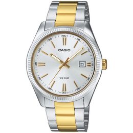 Casio Timeless Collection Herren CASIO TIMELESS COLLECTION Quarzuhr Armbanduhr, Herrenuhr, Damenuhr, Datum, Edelstahlarmband, Neo-Display silber