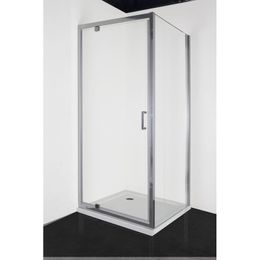 Sanotechnik Duschwand &raquo;Elite Chrom&laquo; BxH: 90 x 195 cm, Fixglaselement mit Alu-Profil in Chrom grau
