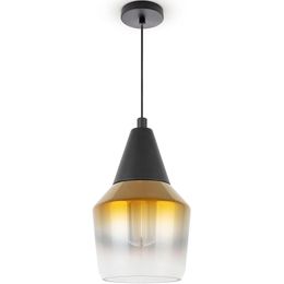 Paco Home Pendelleuchte &raquo;DIANA&laquo; E27 Esstisch Deckenlampe Glas Lampenschirm Modern Vintage Industrial E27 schwarz