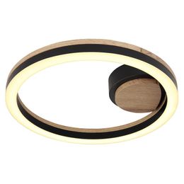 Globo LIGHTING LED Deckenleuchte &raquo;BEATRIX&laquo; LED-Modul Warmwei&szlig; Deckenlampe/Wohnzimmer/Schlafzimmer/modern/Holz schwarz
