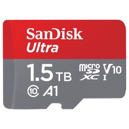 Sandisk Speicherkarte &raquo;microSDXC Ultra 1,5TB, Adapter "Mobile"&laquo; (1500 GB UHS-I Class 10 150 MB/s Lesegeschwindigkeit) grau A1-Einstufung f&uuml;r schnelleres Laden
