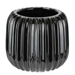 I.GE.A. Dekovase &raquo;Vase aus Keramik&laquo; Dekovase Blumenvase Modern f&uuml;r Tischdeko Tischvase Deko Trockenblume schwarz Keramik