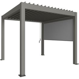 Rollo &raquo;, Sonnenschutz f&uuml;r 4m-Seite von BioHort Pergola&laquo; Lichtschutz Sonnen- und Blendschutz mit ZIP-Funktion, stufenlos verstellbar grau Kunststoff