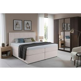 Home Affaire Boxspringbett &raquo;Leon, Doppelbett, Polsterbett, Federkernbett, Komfortbett, 160, 180 cm&laquo; inkl. 9 cm Topper, 5-Zonen-Taschen-