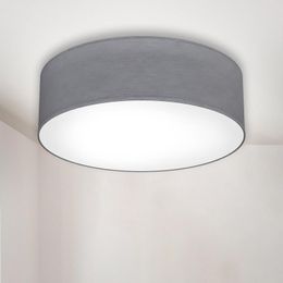 B.K.LICHT LED Deckenleuchte E27 1 Stk. Deckenlampe, Textil Lampenschirm, E27, Schlafzimmer, Wohnzimmer grau