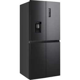 Hanseatic Multi Door &raquo;HCDB18080DWDBI&laquo; 180 cm hoch 79 cm breit NoFrost, Wasserspender, Display, T&uuml;ralarm schwarz