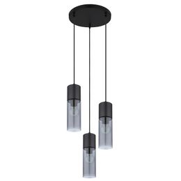 Globo LIGHTING Pendelleuchte &raquo;ANNIKA&laquo; E27 1 Stk. H&ouml;he k&uuml;rzbar, Glas, Essbereich, Wohnzimmer schwarz