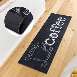 Hanse Home K&uuml;chenl&auml;ufer &raquo;Cup Of Coffee&laquo; rechteckig 3 mm H&ouml;he L&auml;ufer, Rutschfest, K&uuml;chenteppich, K&uuml;che, Teppich, Pflegeleicht schwarz-wei&szlig; Polyester