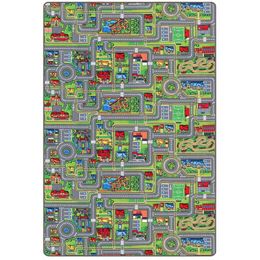 PRIMAflor-Ideen in Textil Kinderteppich &raquo;STREETS, Made in Belgium&laquo; rechteckig 5 mm H&ouml;he Stra&szlig;en-Spiel-Teppich, Stra&szlig;enbreite ca. 9 cm, Kinderzimmer 