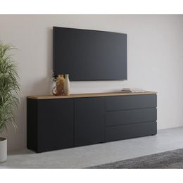 OTTO home Sideboard &raquo;Modo, Breite 200 cm, moderne grifflose Kommode 2T&uuml;ren/3 SK&laquo; Schubladenkommode mit viel Stauraum, Einlegeb&ouml;den verstellbar FSC -