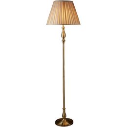 Searchlight Stehlampe &raquo;Flemish Floor Lamp- Antique Brass Pleated Shade&laquo; E27 1 Stk.