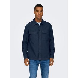 Only & Sons Only & Sons Damen ONLY & SONS Langarmhemd &raquo;ONSOLIVER TWILL OVERDYE OVERSHIRT BF&laquo; blau L, N-Gr
