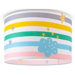 Paco Home Deckenleuchte &raquo;Tweet 462&laquo; E27 Lampe Kinderzimmer Babyzimmer Deckenlampe Streifen Regenbogen E27 wei&szlig;