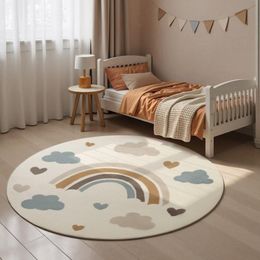 Hanse Home Kinderteppich &raquo;Skyla&laquo; rund 10 mm H&ouml;he Pflegeleicht, Weich, Kinderzimmer, Spielteppich, Spielunterlage Polypropylen