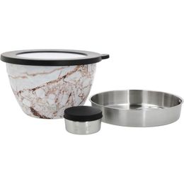 S'well Salatsch&uuml;ssel &raquo; Calacatta Gold Salad Bowl Kit, 1.9L&laquo; 3 Stk. aus Edelstahl Therma- -Technologie mit vakuumisolierten Au&szlig;enschale gold Edelstahl