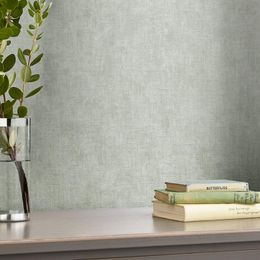 Laura Ashley Vliestapete &raquo;Uni Leaf&laquo; neutral glatt 10mx52cm (ca. 5m2) gr&uuml;n Vlies