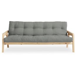 Karup Design Schlafsofa Mit Holzstruktur, inkl. Futonmatratze, Liegefl&auml;che 130x190 cm grau